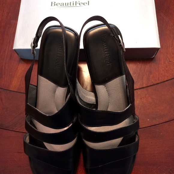 BeautiFeel | Shoes | Beautifeel Black Leather Heels | Poshmark
